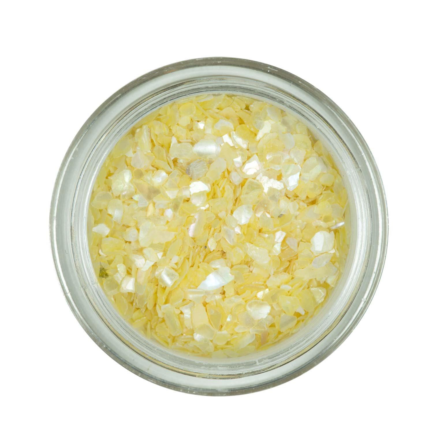 N&BF Nail Art Crushed Shells Yellow | Perlmutt Splinters for Gel ...