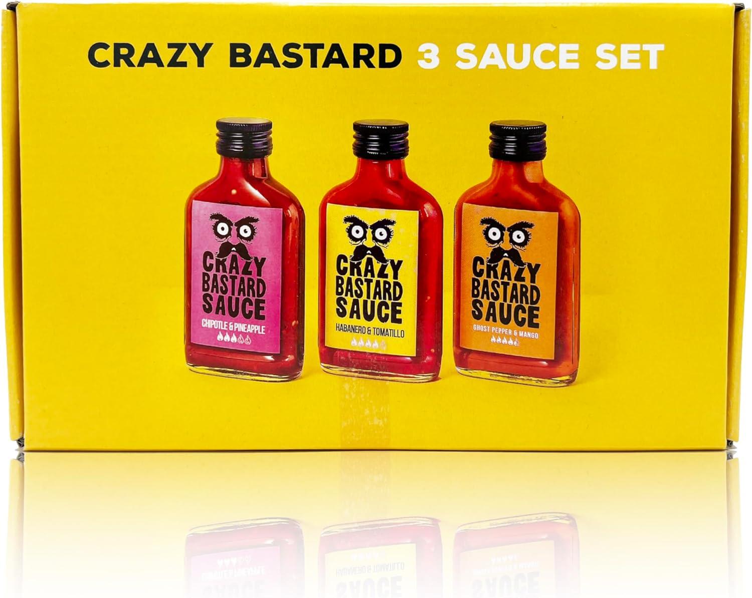 Crazy Bastard Sauce - Sample Set of 3 Hot Chili Sauces - Chipotle ...