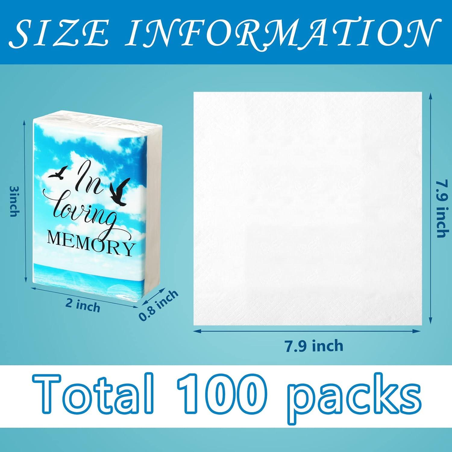 In Loving Memory Funeral Pocket Tissues - 100 Pack | Mini Memorial ...
