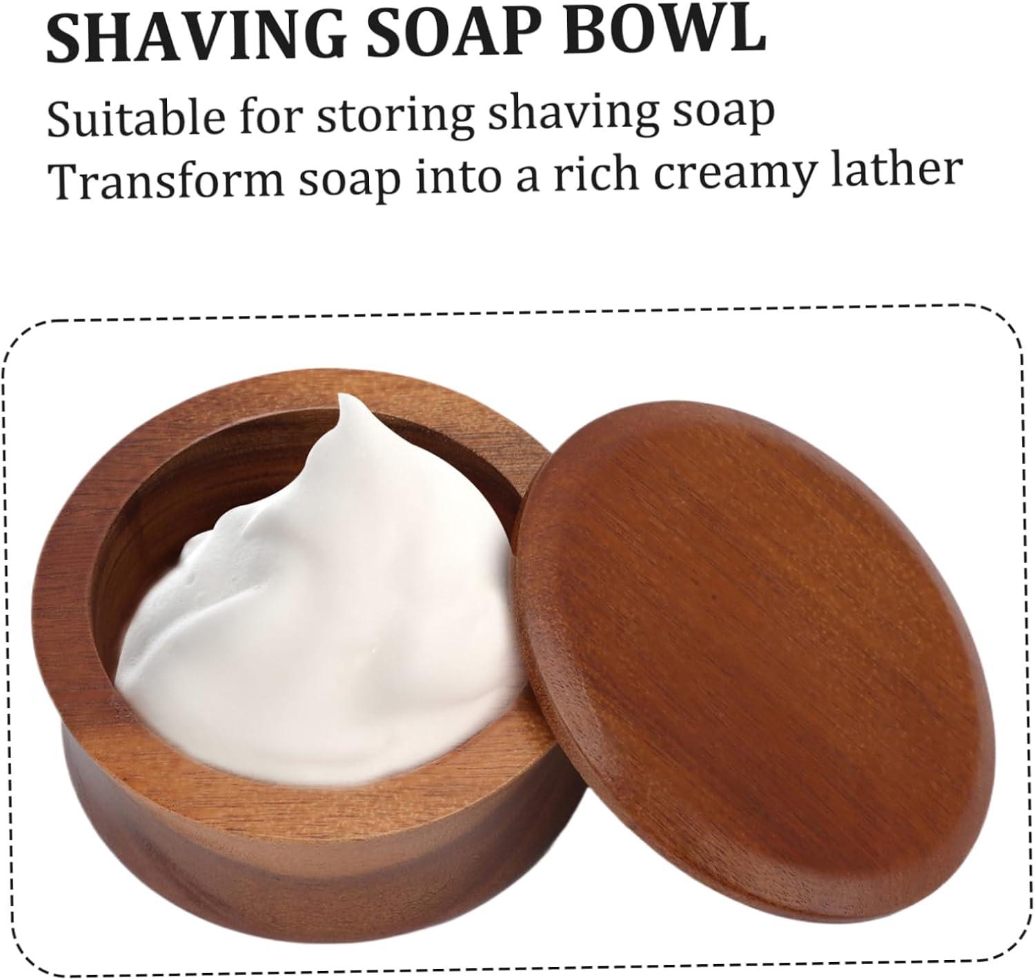 Premium Wooden Shaving Soap Bowl with Lid | 4.5 x 2.2 Inch | Easy Peel ...