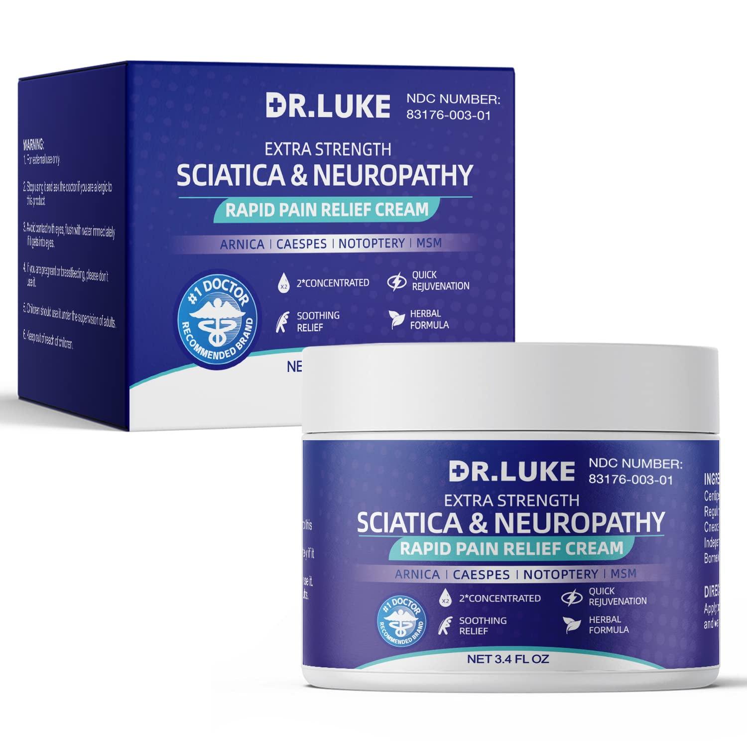 Dr. Luke Organic Sciatica Pain Relief Cream - Maximum Strength for ...