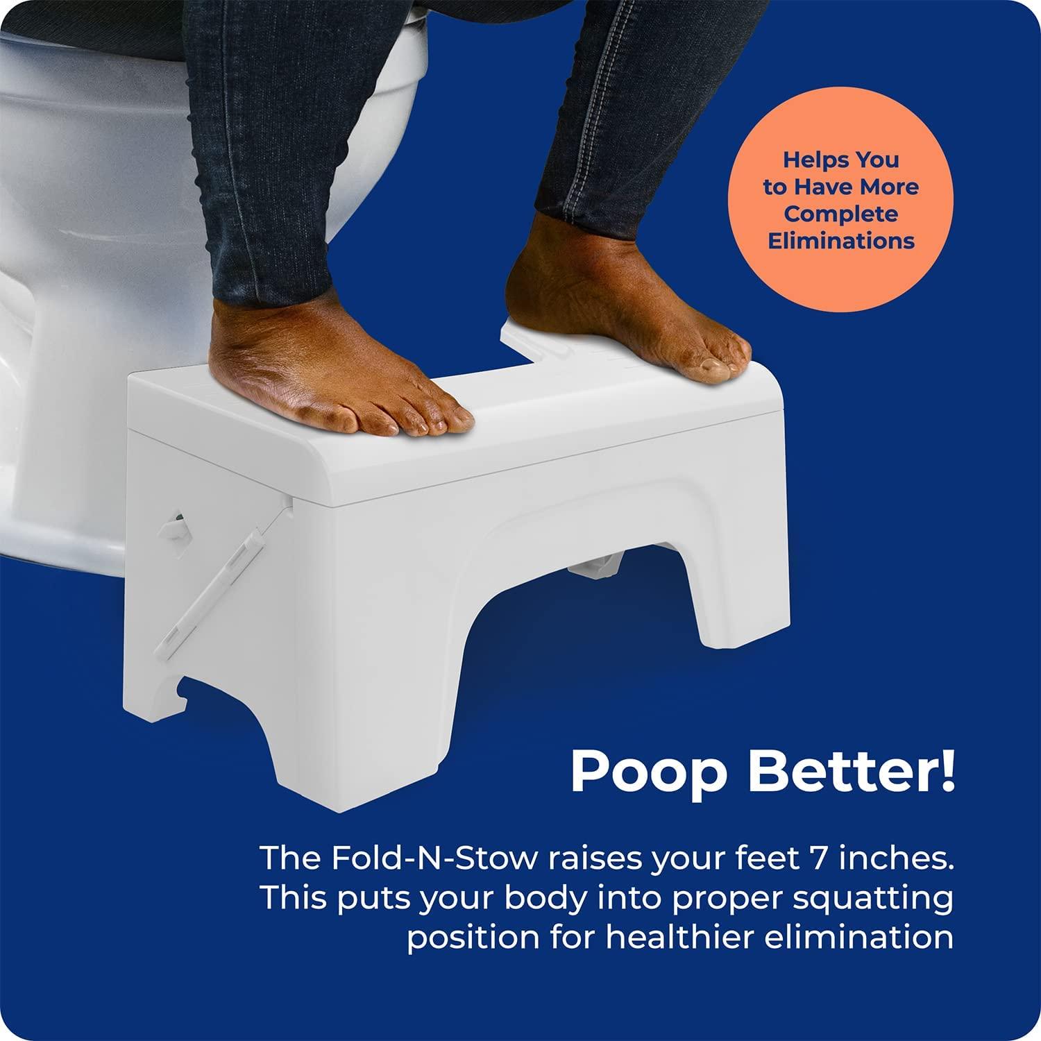Squatty Potty Fold N Stow Compact Toilet Stool - White - 7 Inches - 1 ...