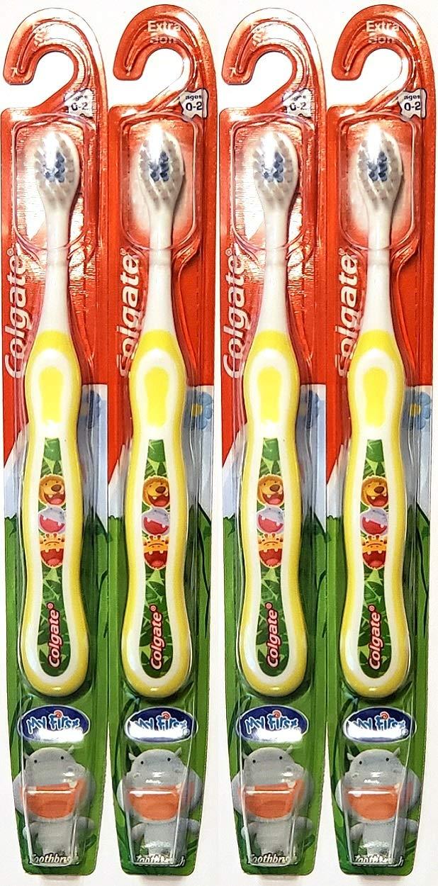 Colgate My First Toothbrush Extra Soft Ages 0-2 Yellow - Pack of 4 ...