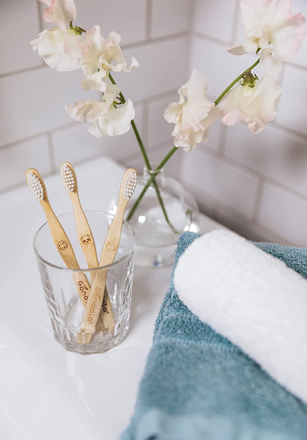 Gondola Kids Bamboo Toothbrushes - Soft Bristles, Vegan & Eco-Friendly ...