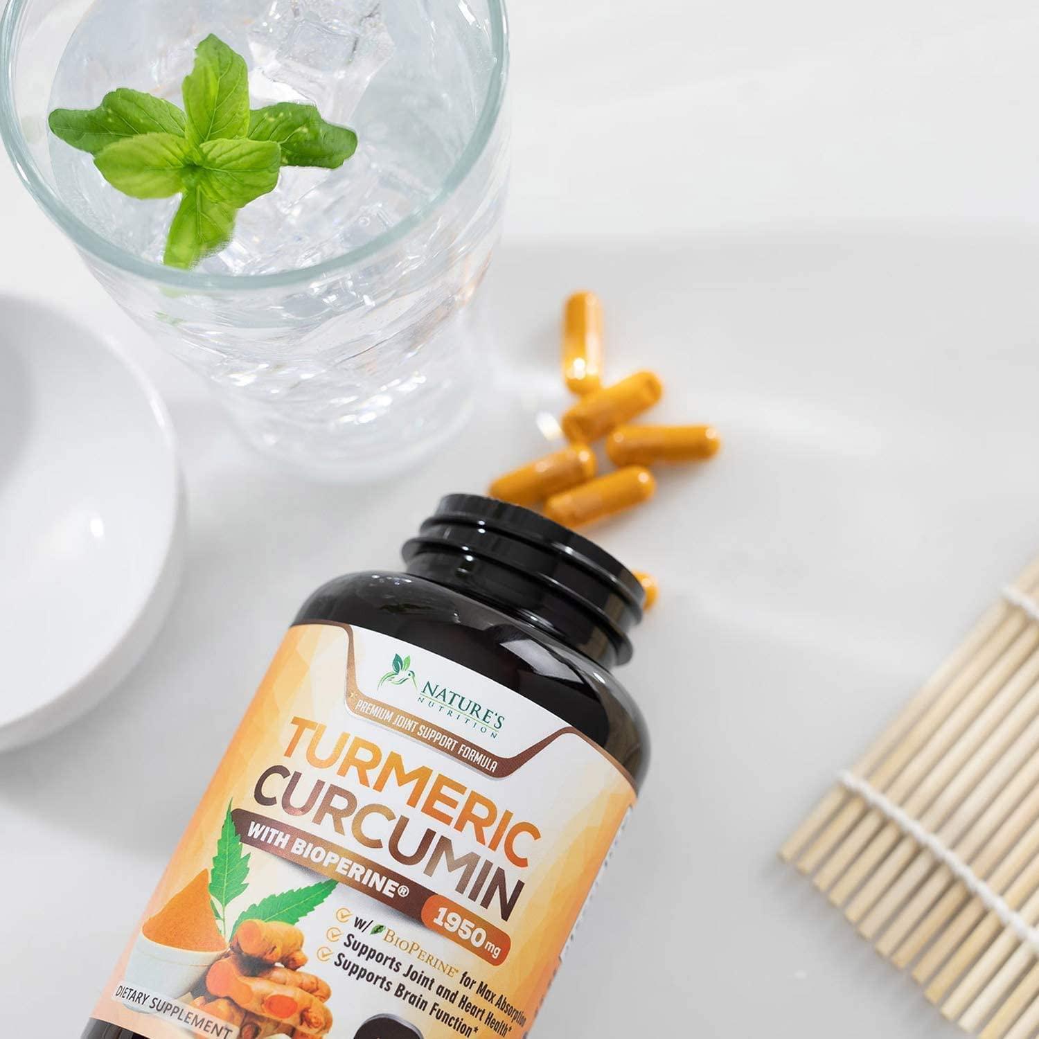 Turmeric Curcumin 1950mg with BioPerine - Joint Support & Inflammatory ...