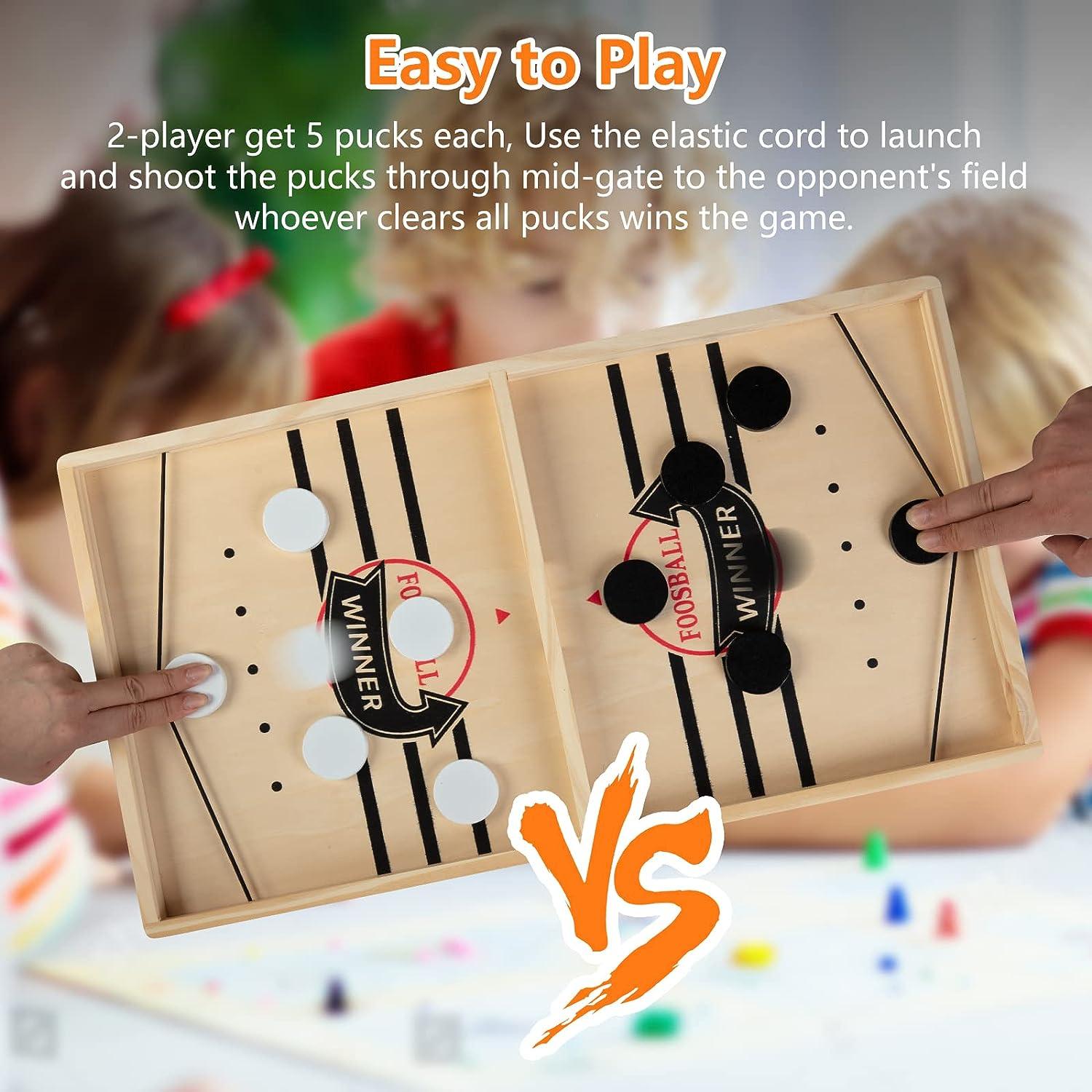 Large Sling Puck Game | Foosball Winner Board Game | Wooden Hockey ...
