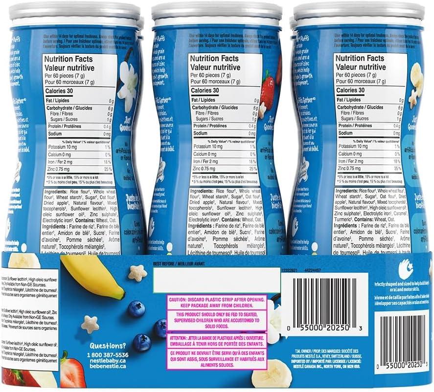 Gerber Puffs Baby Snacks Variety Pack (6 x 42 g) Unflavored | Buy Now ...