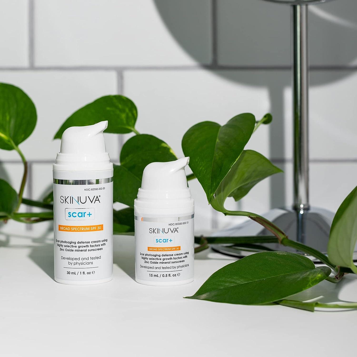 Skinuva Scar+ Cream with Growth Factors & SPF 30 - 1 oz (Pack of 1 ...