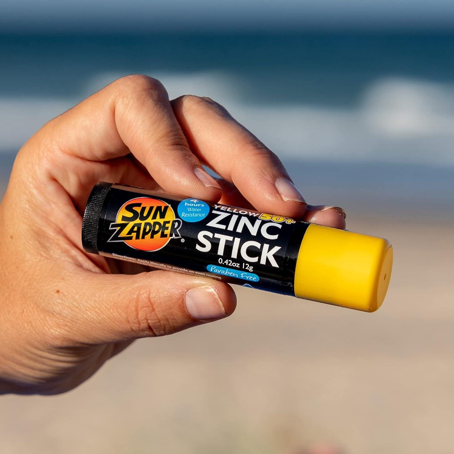 Sun Zapper Zinc Stick SPF 50+ Sunscreen (4 Pack) - 0.42 oz Yellow ...