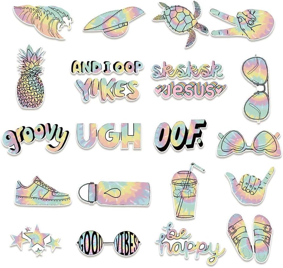 50 Pcs Pastel Tie Dye Waterproof Stickers for Kids - Vinyl Sticker ...