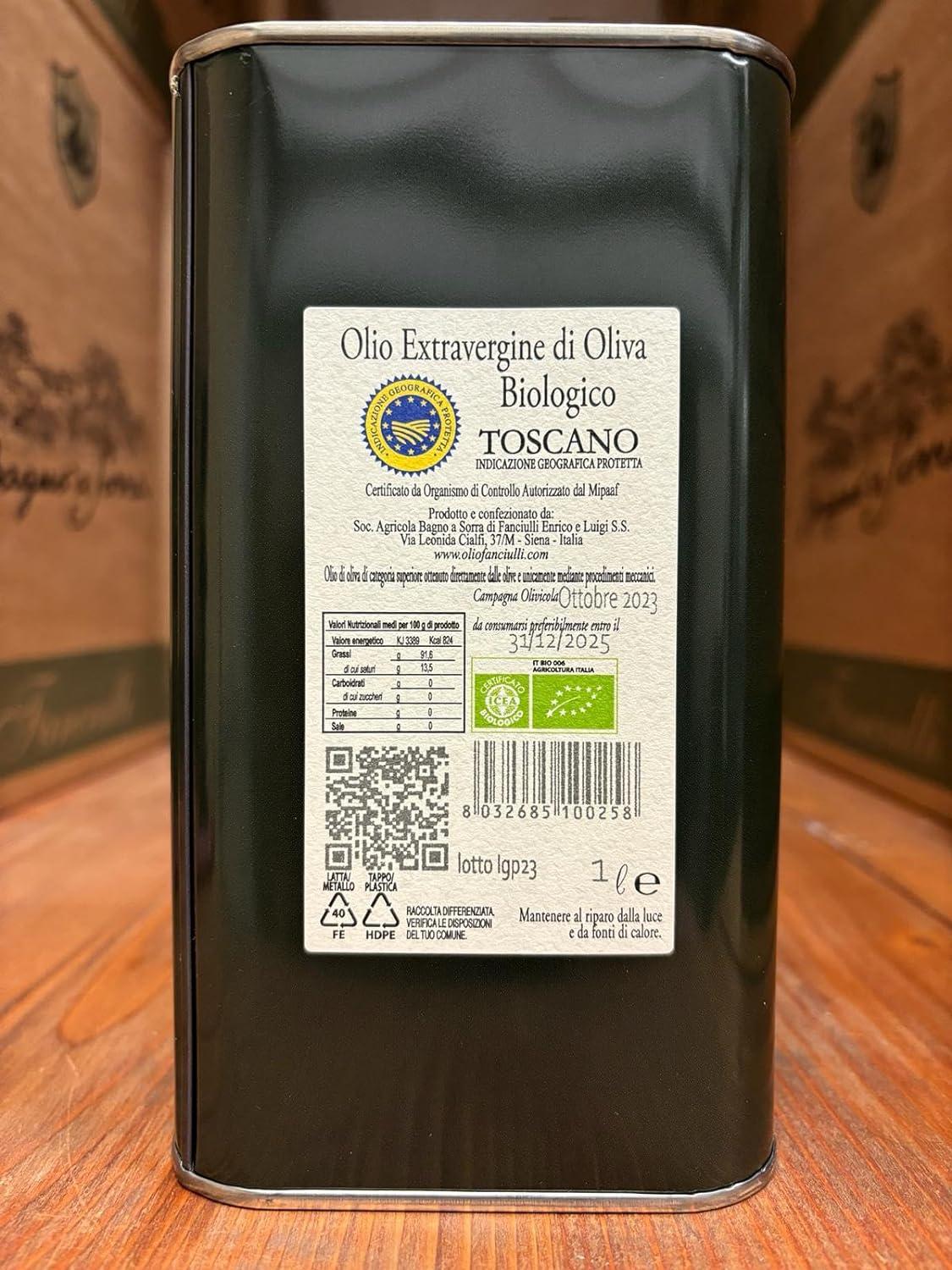 Oil Fanciulli-PGI Toscano-olive oil campaign 2023/2024-1L can | Buy Now ...