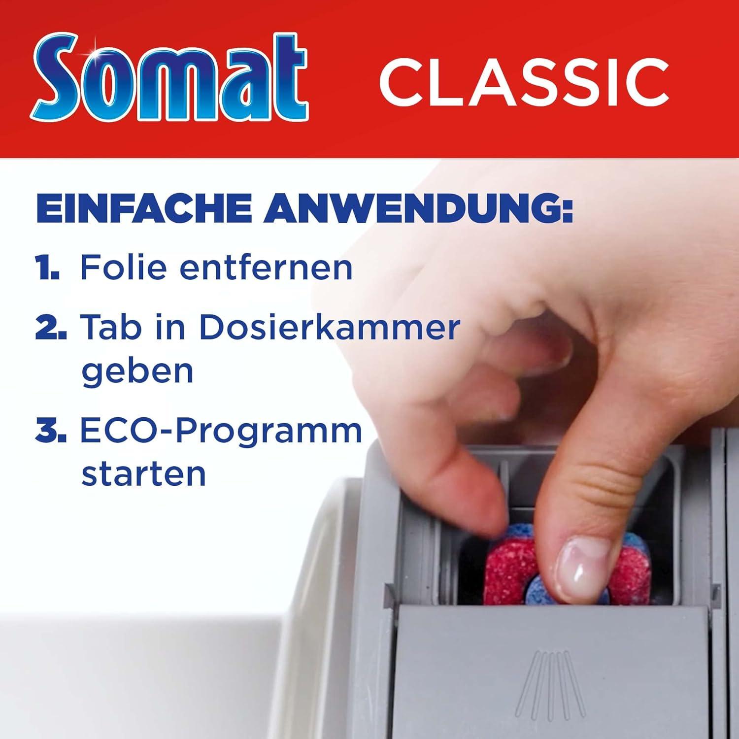 Somat Classic Dishwasher Tabs - 135 Tabs for Powerful Cleaning ...