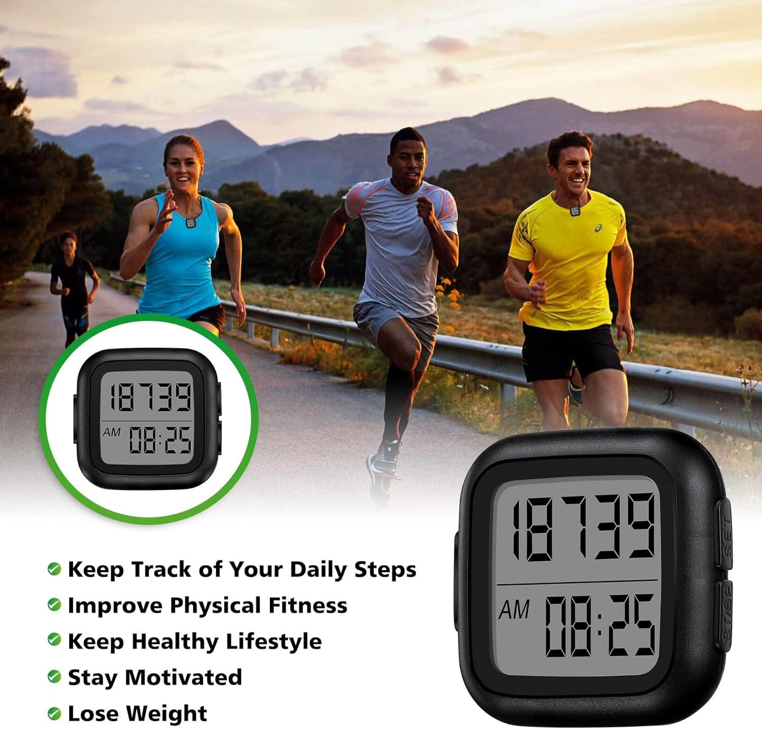 3D Pedometer for Walking - Step Counter with Large Display and ...