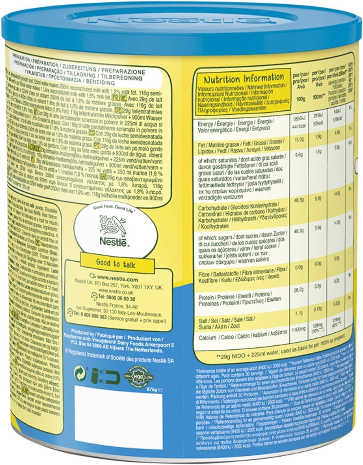 Nestl NIDO Low Fat Milk Powder (Pack of 2 Each 875g) | Buy Now with ...