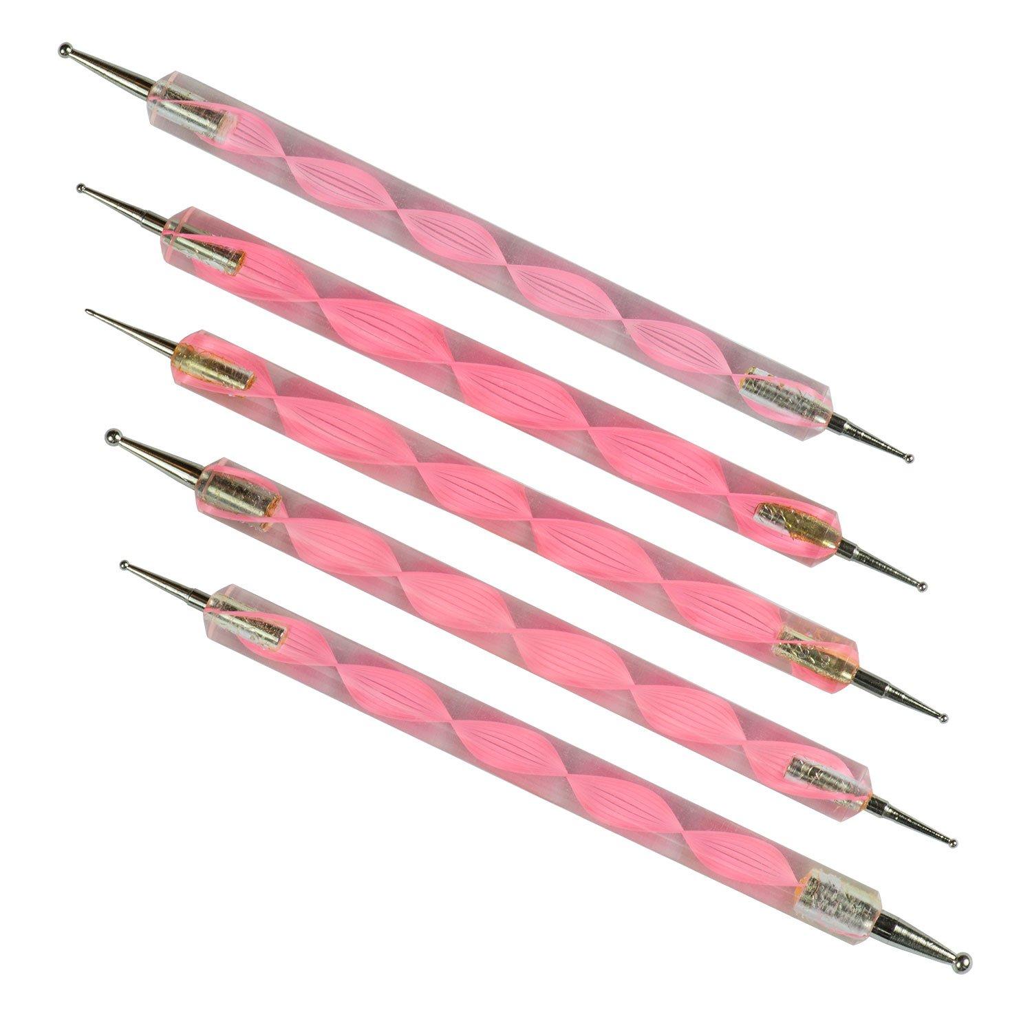 N&BF Dotting Tool Set - 5 Premium Nail Art Pens in Pink | Versatile ...