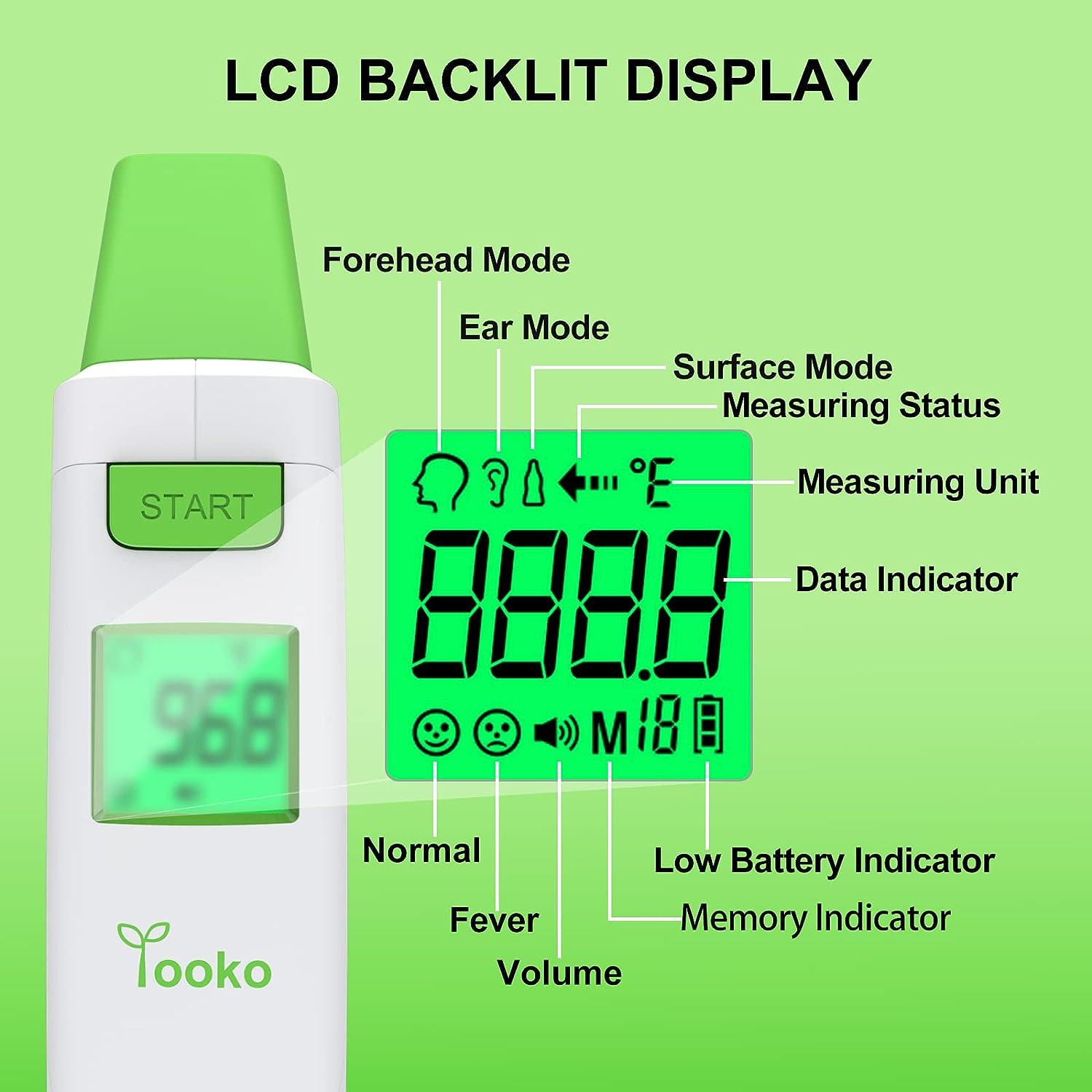 YOOKO Ear and Forehead Thermometer for Adults and Kids, No-Touch ...