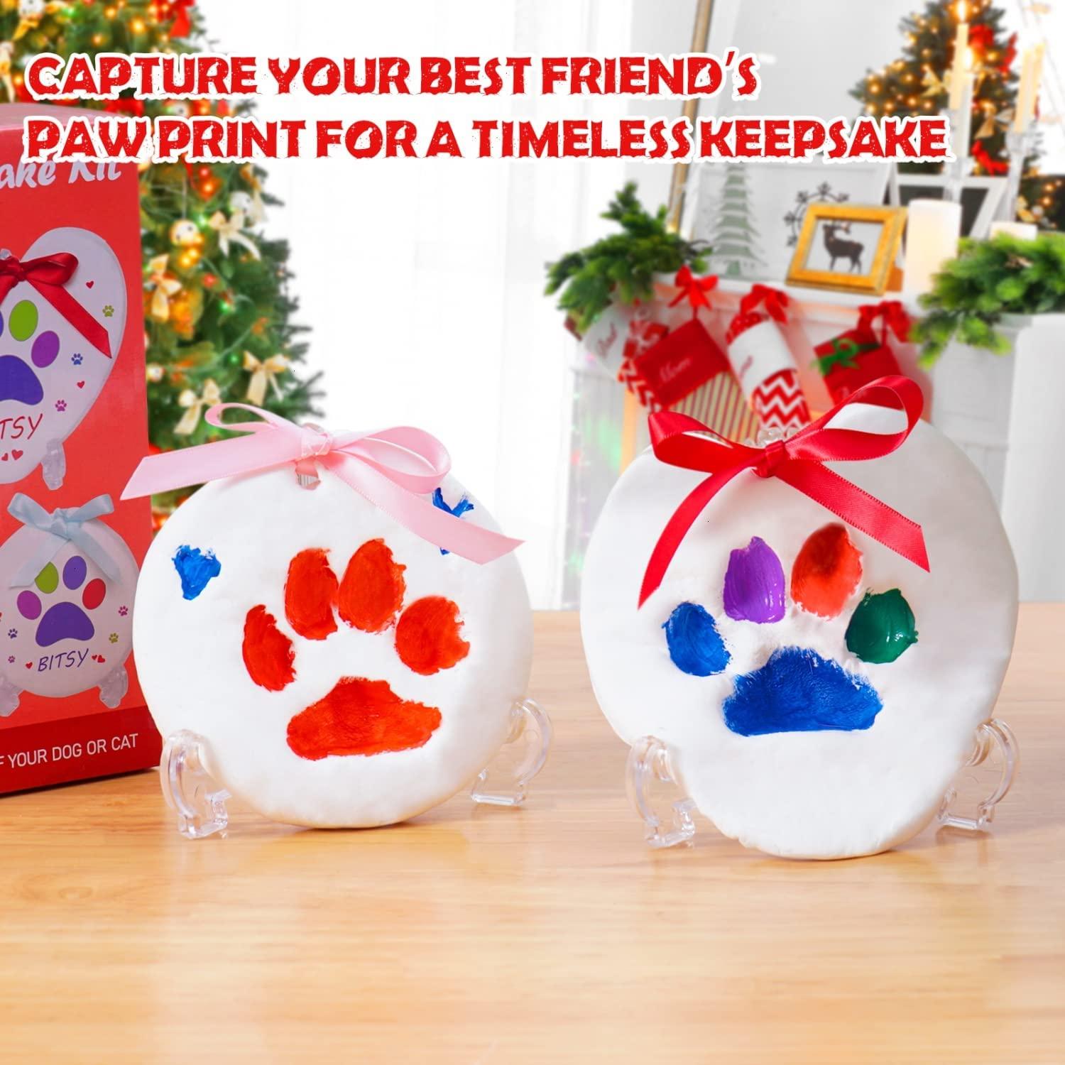 Vumdua Pawprint Keepsake Kit (Makes 2) - DIY Pet Paw Print Impression ...