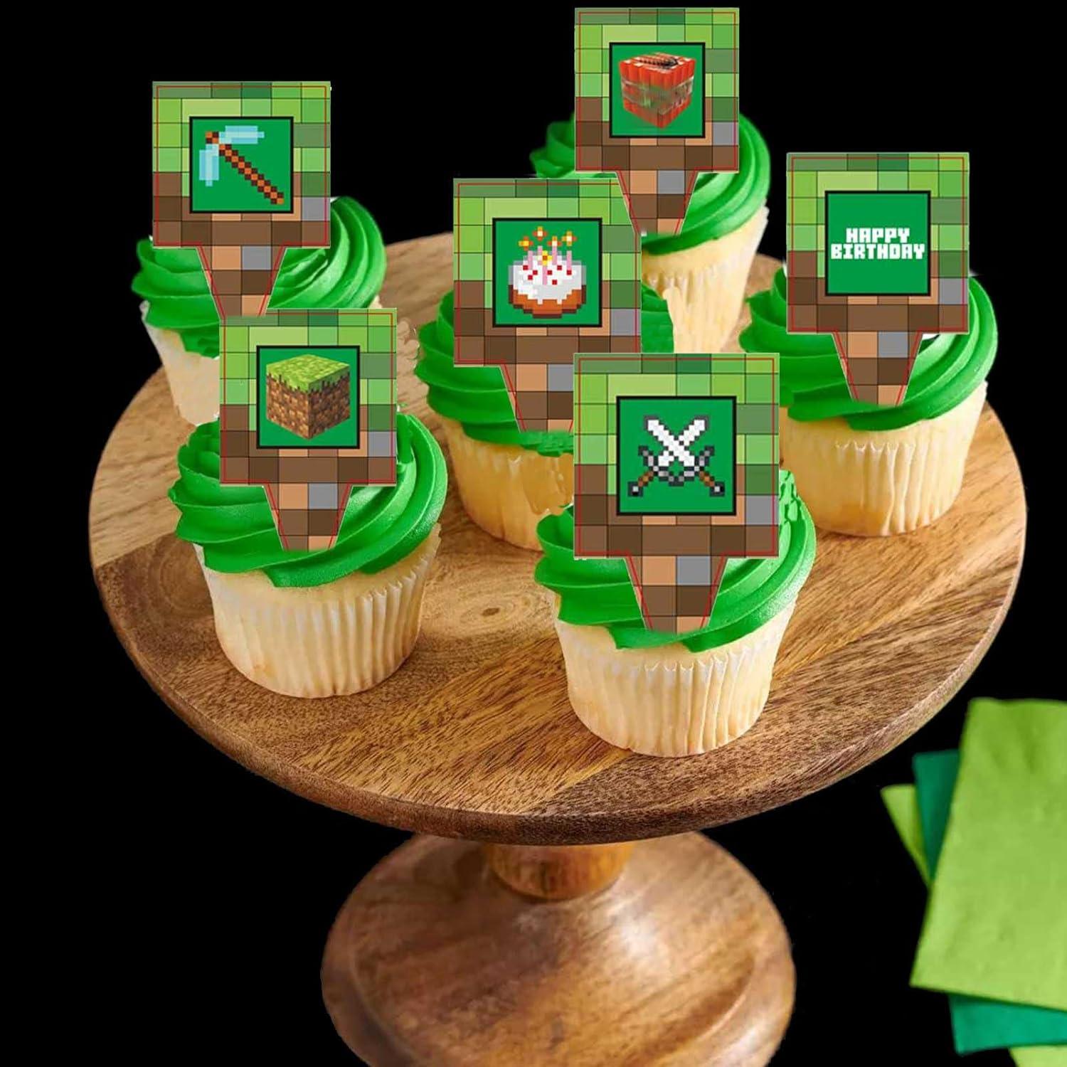 25PCS Video Game Cake Topper Mining Theme Happy Birthday Cake ...