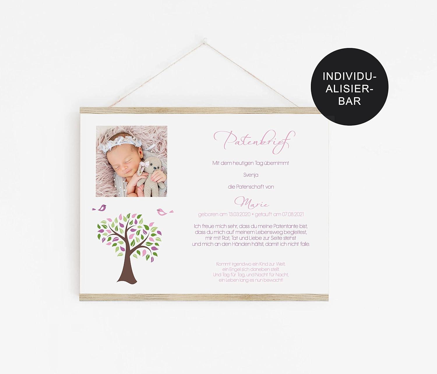 Personalized Godparent Letter & Baptism Gift for Godchild - Tree of ...