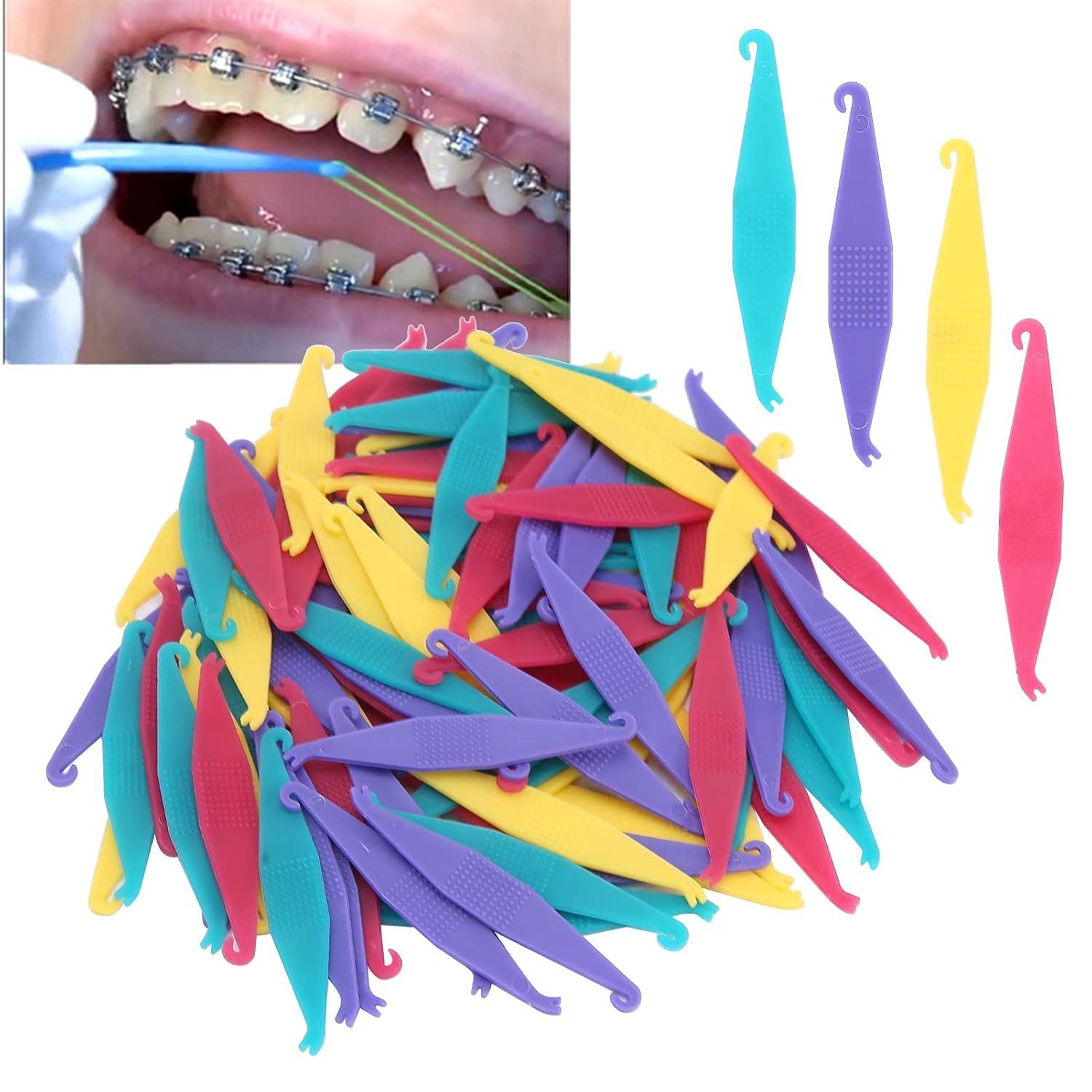 100pcs Braces Rubber Bands Placers - Disposable Plastic Orthodontic ...
