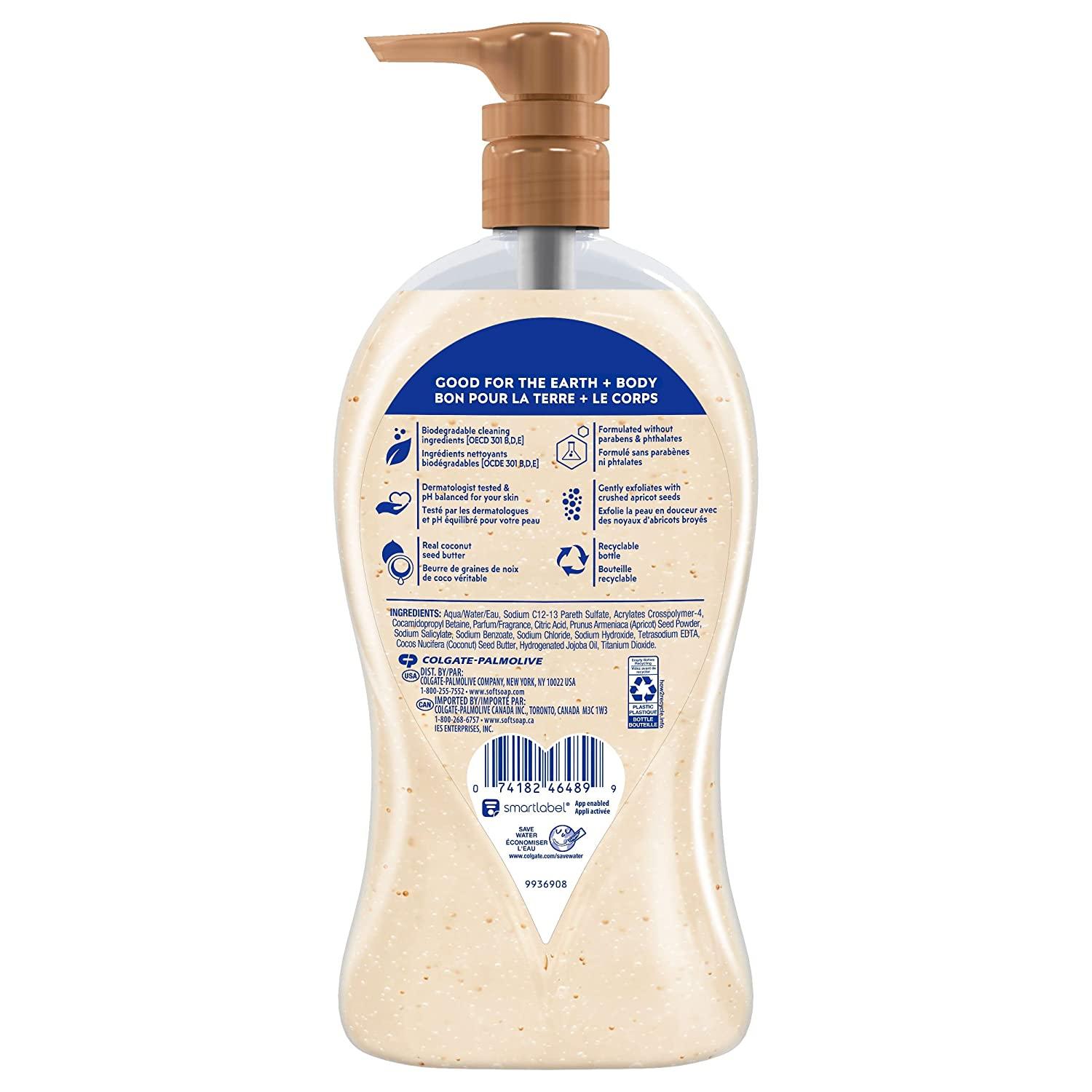 Softsoap Exfoliating Body Wash Pump, Coconut Butter Scrub - 32 Fl Oz ...