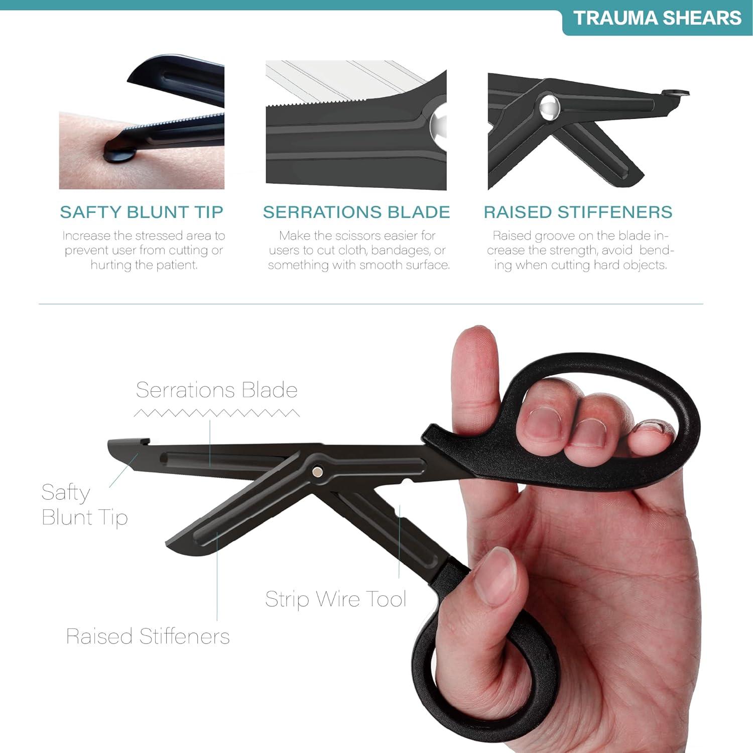 LI JIU Trauma Shears 4-Pack - 7.5 inch Bandage Scissors Set for EMT ...