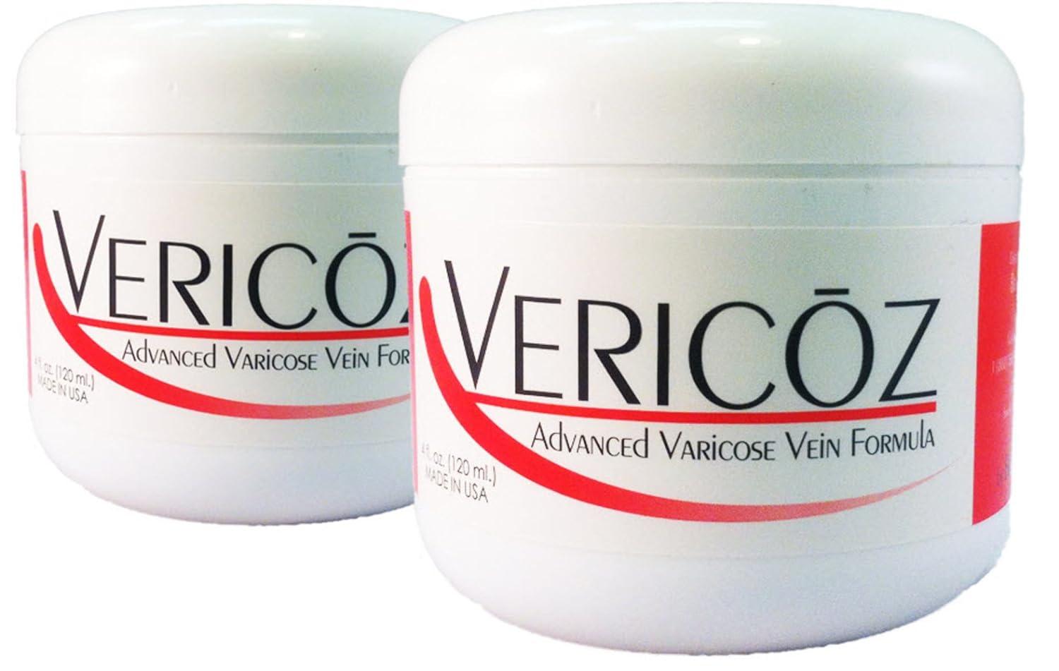 Vericoz Advanced Varicose Vein Formula - Fade Out Spider Veins - 2 Jars