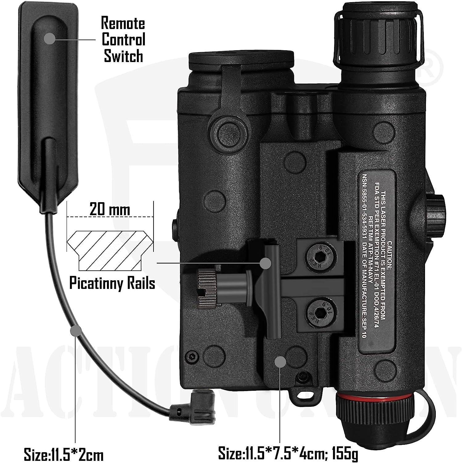 ACTIONUNION Airsoft PEQ-15 Pro IR Laser + UHP Visible Green Laser ...
