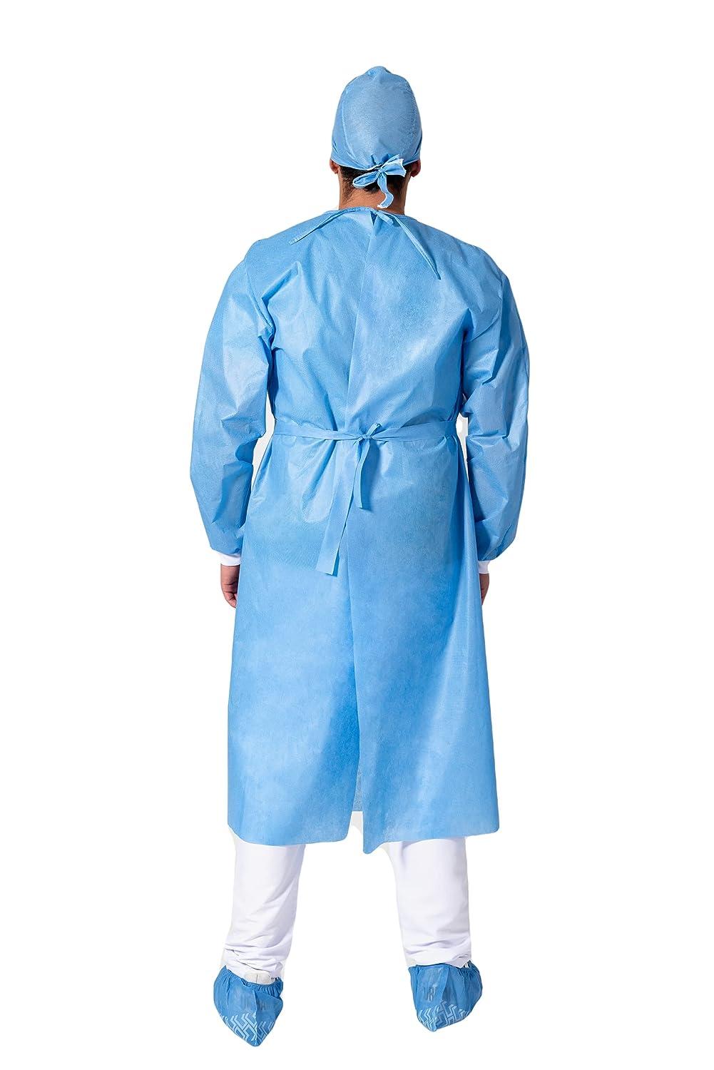 REA COMPANY Bundle - 5 Isolation Gowns, 5 Shoe Covers Pairs, 5 Bouffant ...