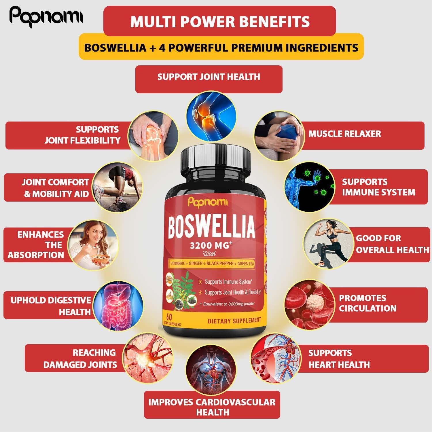 Organic Boswellia Serrata Extract Capsules 3200MG + Turmeric Curcumin ...