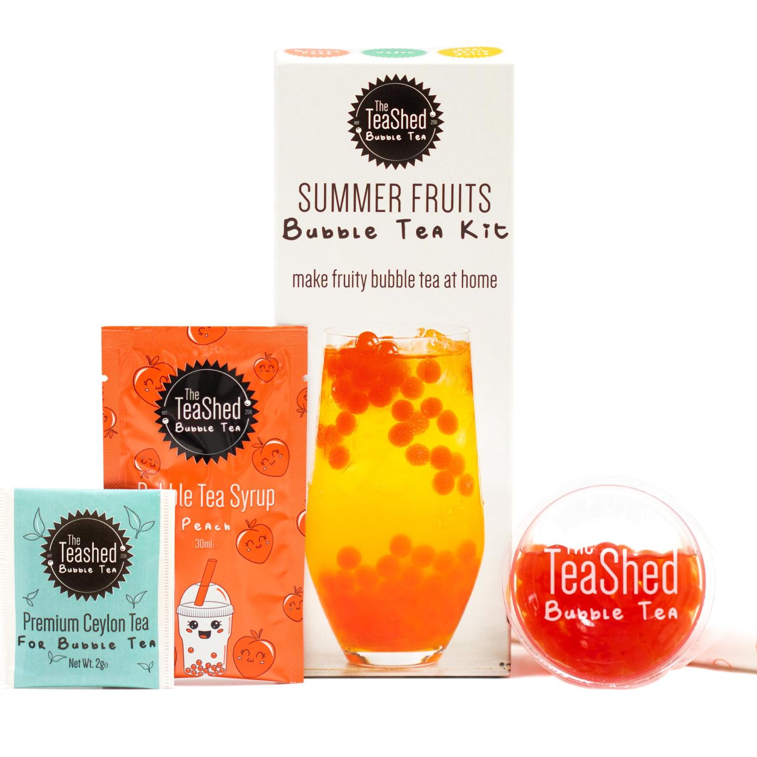 Summer Fruit Bubble Tea Kit | Fruit Boba Tea Set Includes Peach Syrup ...