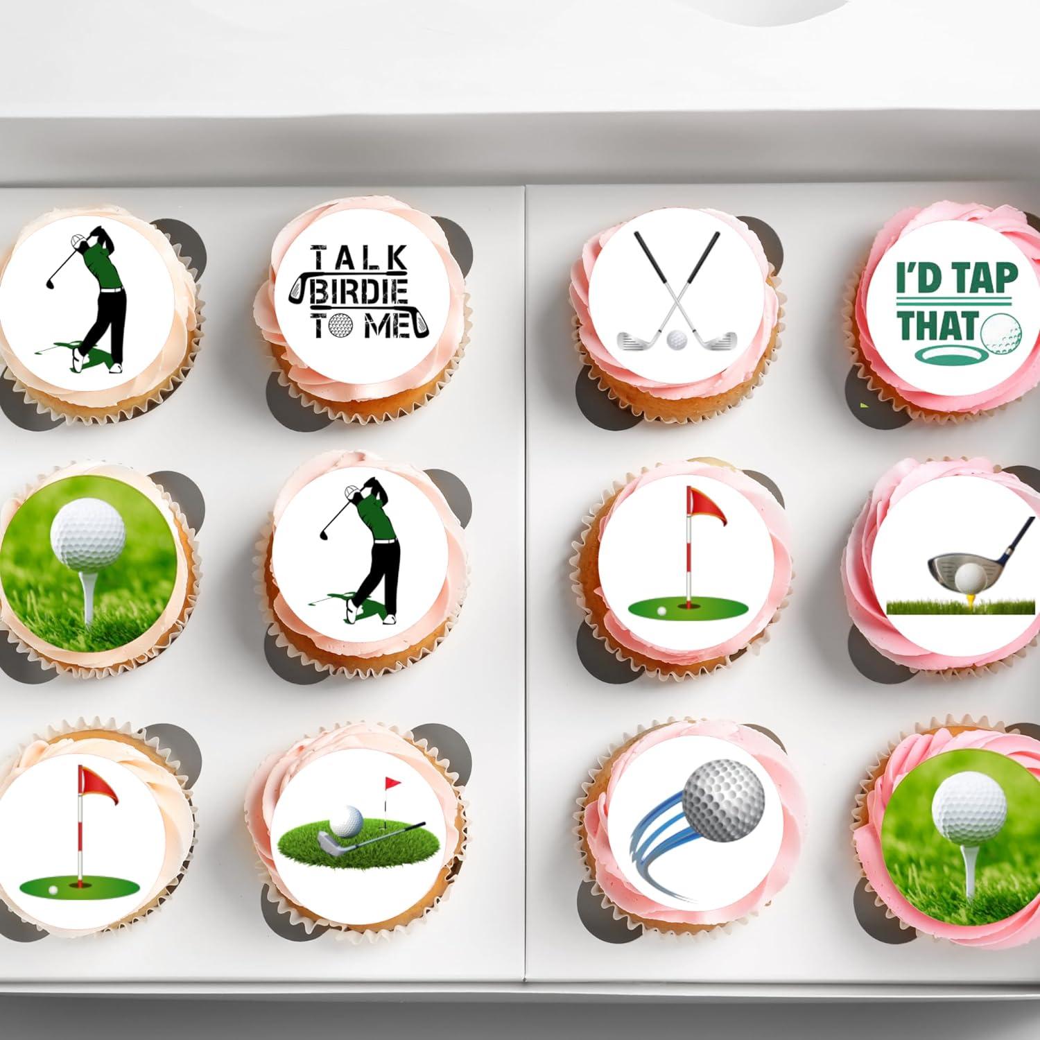 20 x Pre-Cut Golf Golfing Sport Edible Wafer Cupcake Toppers Cake ...