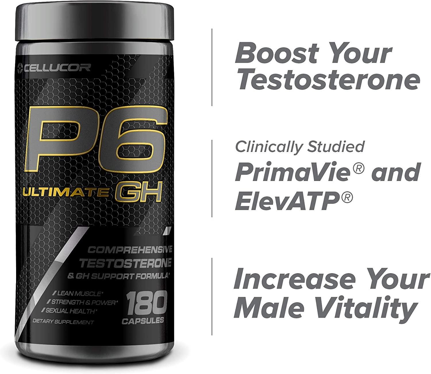 Cellucor P6 Ultimate GH Test Booster for Men Growth Hormone Support ...