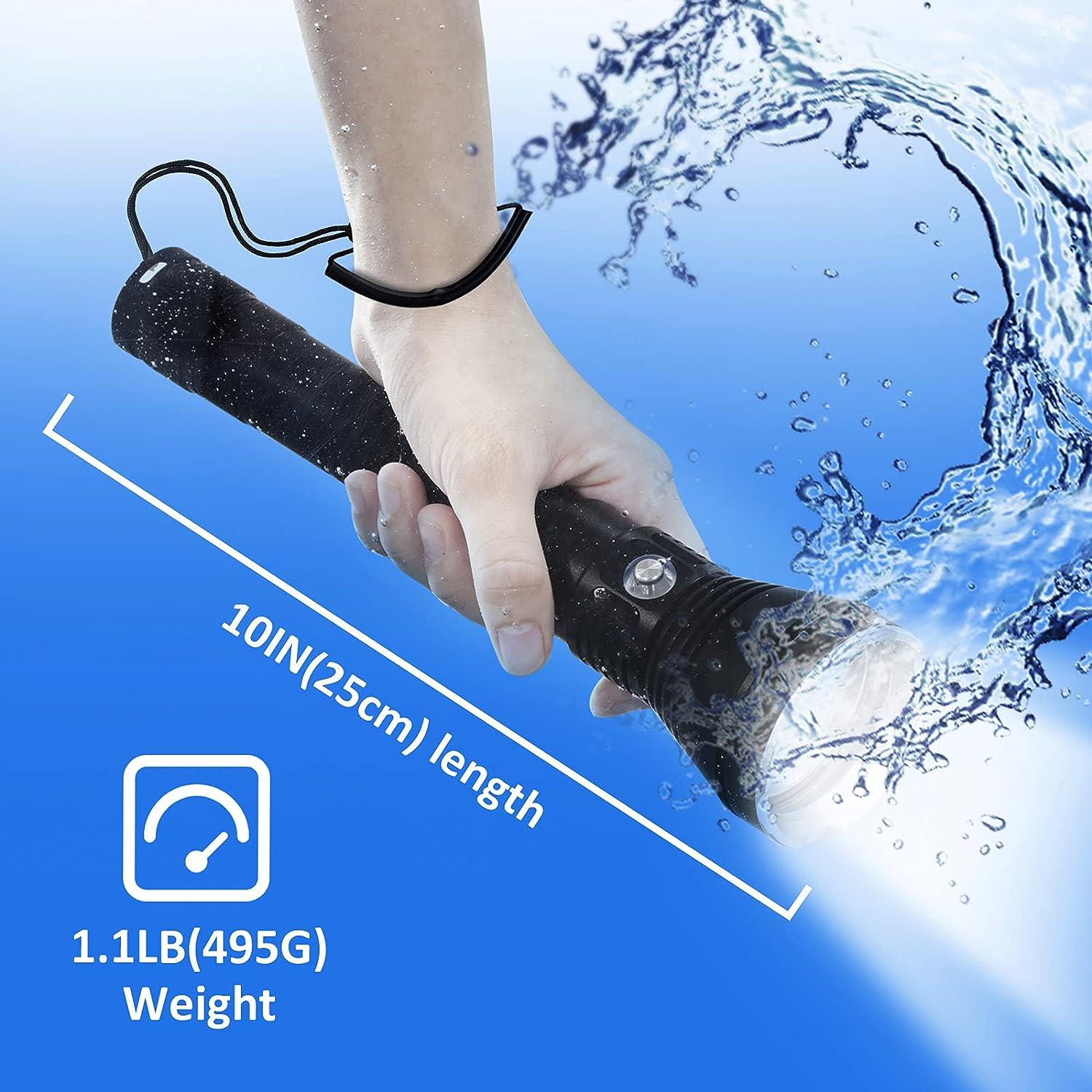 5000 Lumen XHP70 LED Scuba Diving Flashlight | Super Bright Military ...