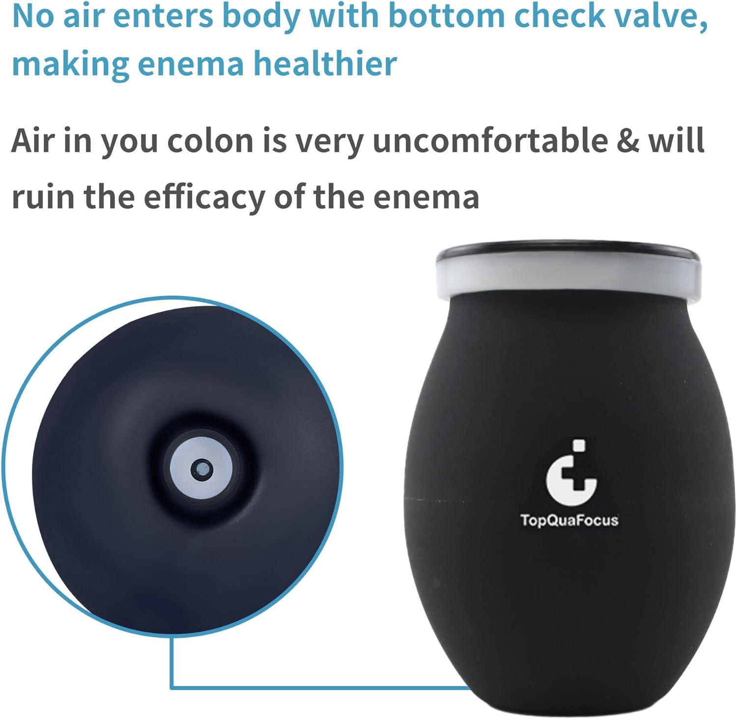 TopQuaFocus 420ml Black Anal Douche Bulb Kit - Colon Irrigation Douche ...