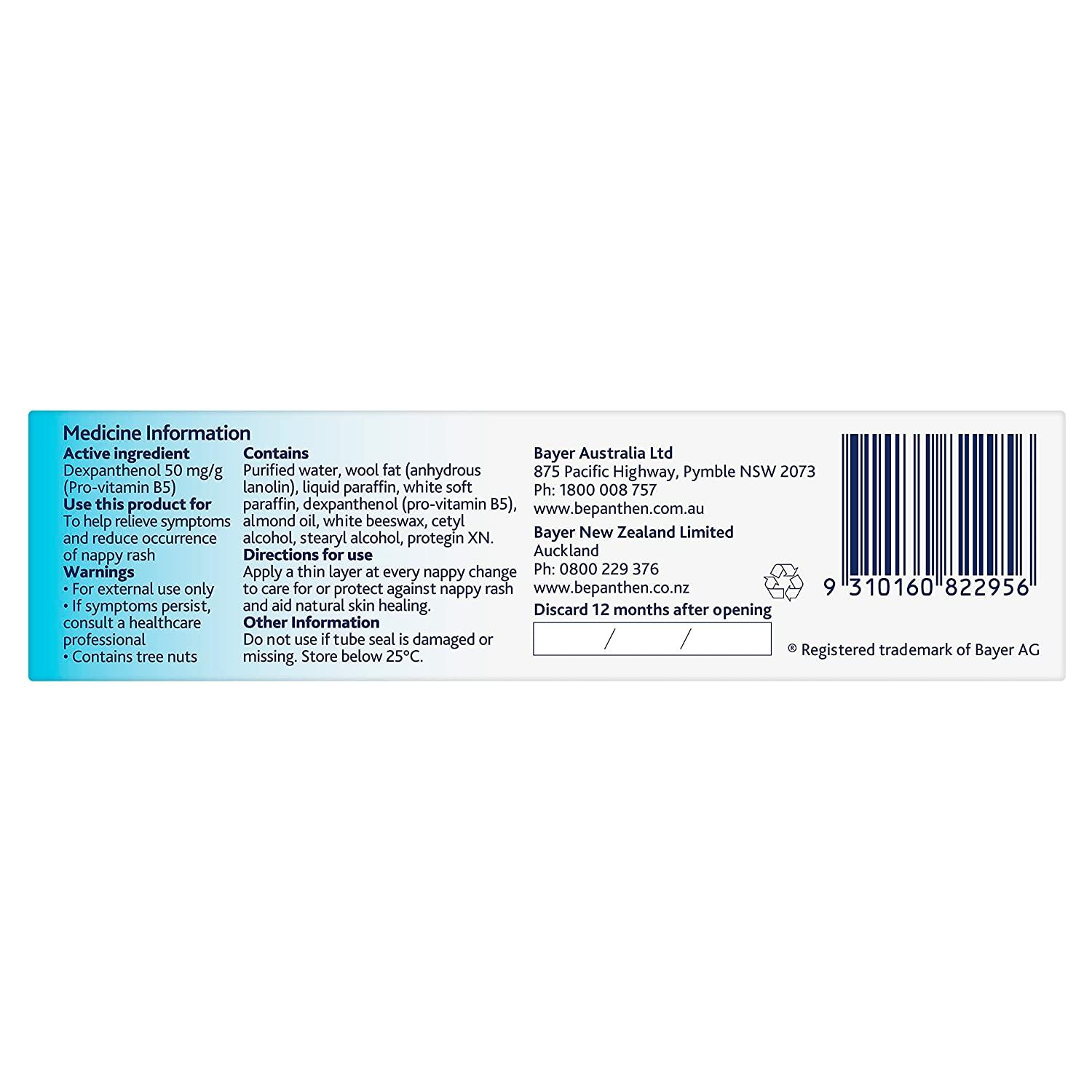 Bepanthen Nappy Rash Diaper Ointment 30g - Barrier Protection for ...