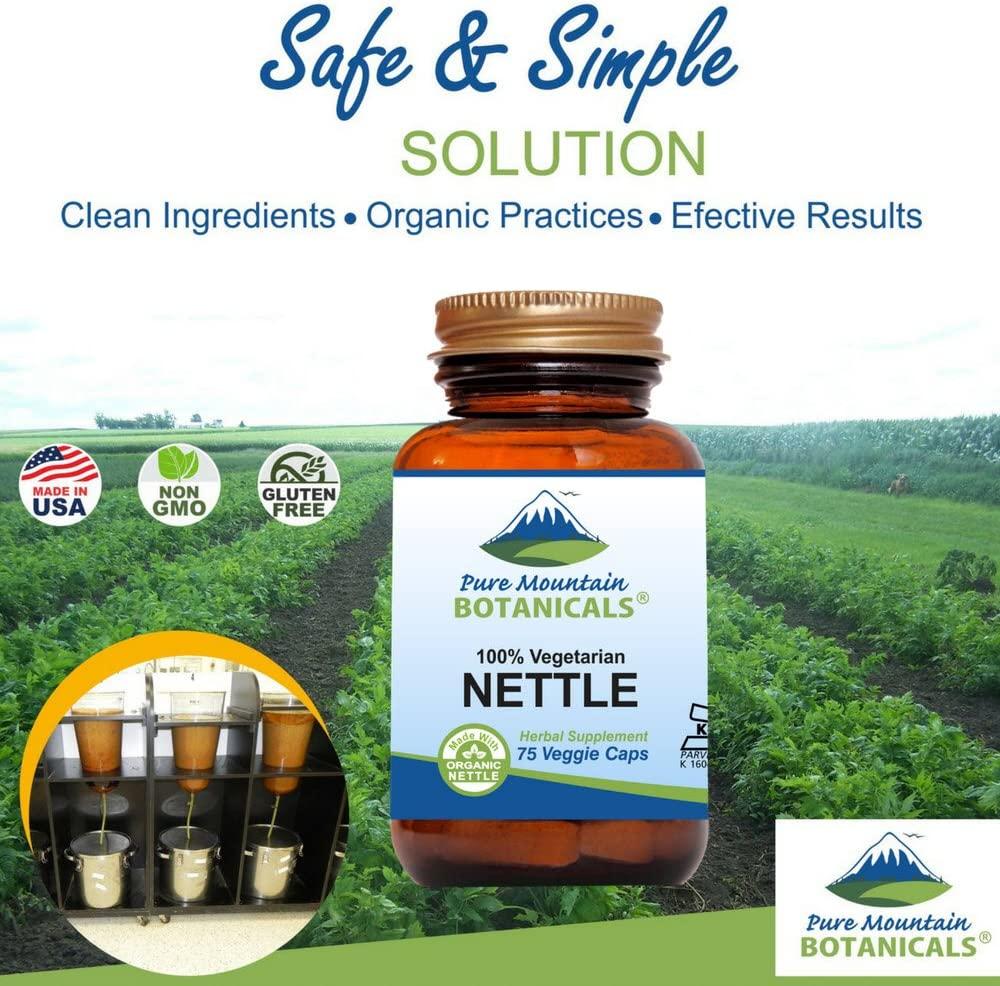 Organic Stinging Nettle Leaf Capsules - 500mg Kosher Vegan Supplement ...