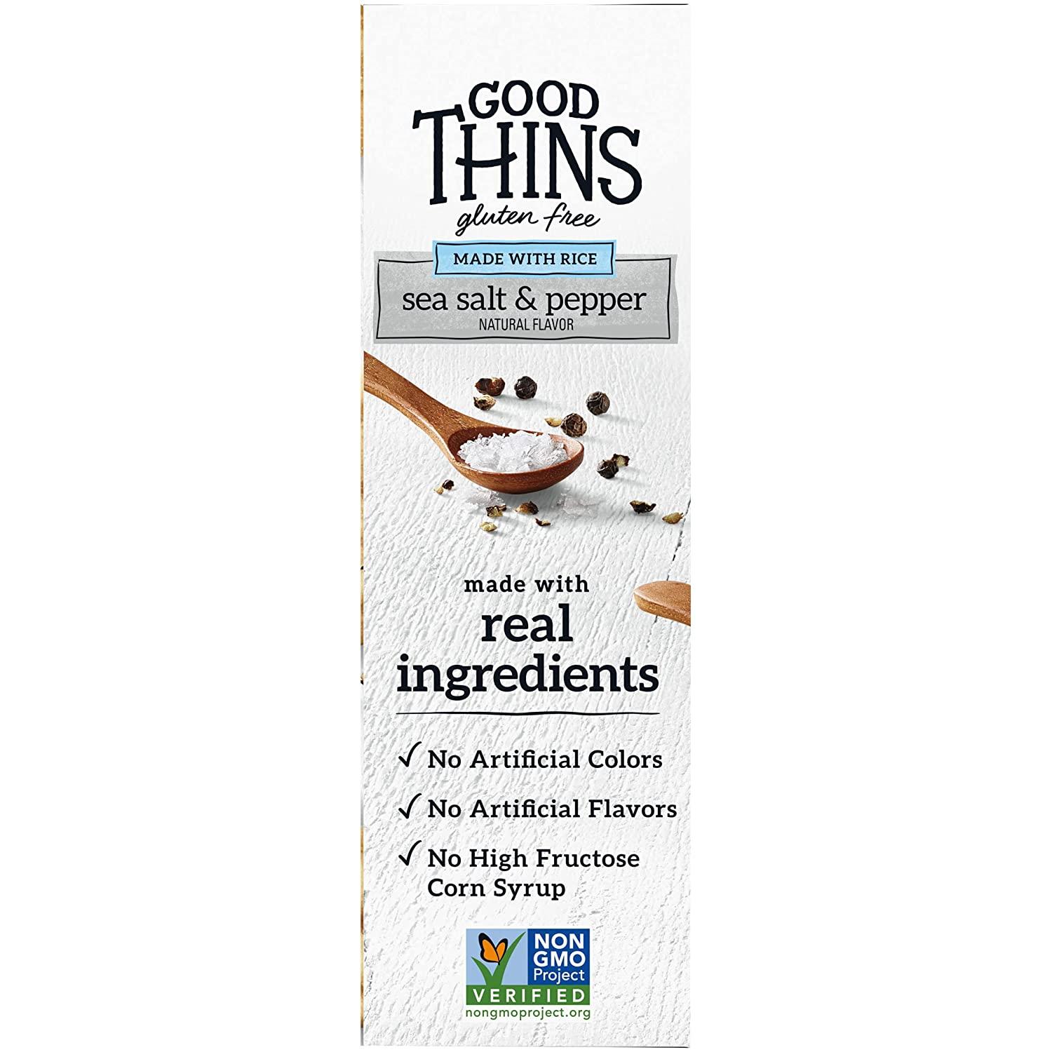 Good Thins Sea Salt & Pepper Rice Snacks Gluten Free Crackers 3.5 oz ...