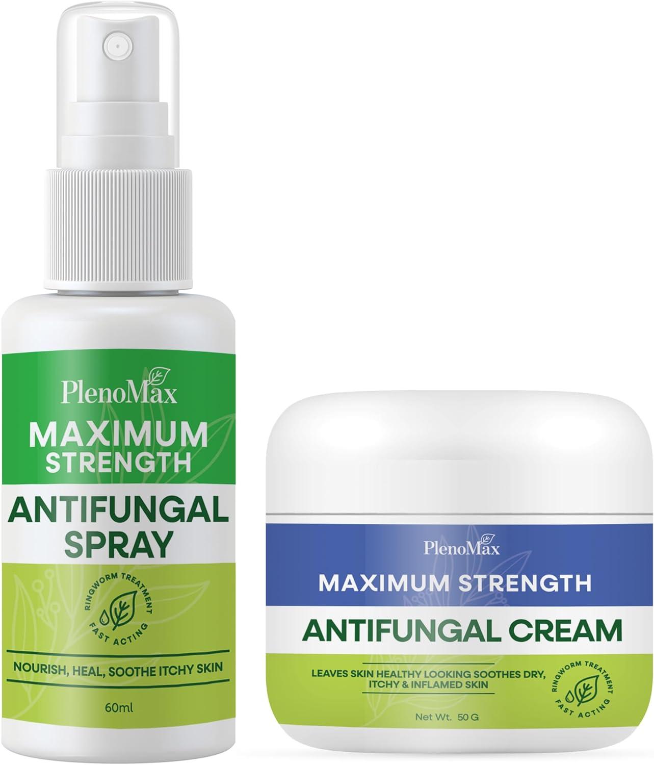 PLENO Ringworm Treatment - Antifungal Spray & Cream for Jock Itch ...