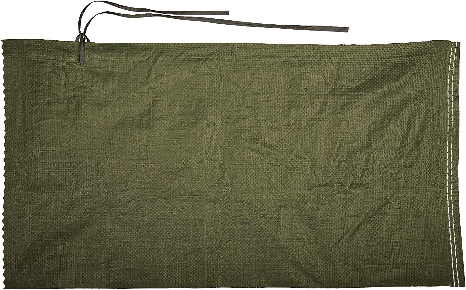 Empty Military Green Sandbags with Ties | 14x26 Woven Polypropylene ...
