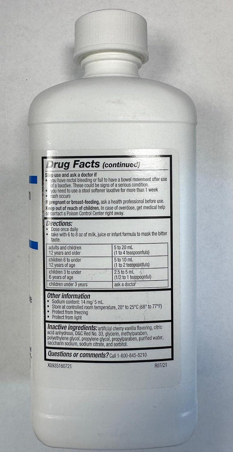 Docusate Sodium Liquid 50mg/5ml - Alcohol & Sugar Free - Cherry Vanilla ...