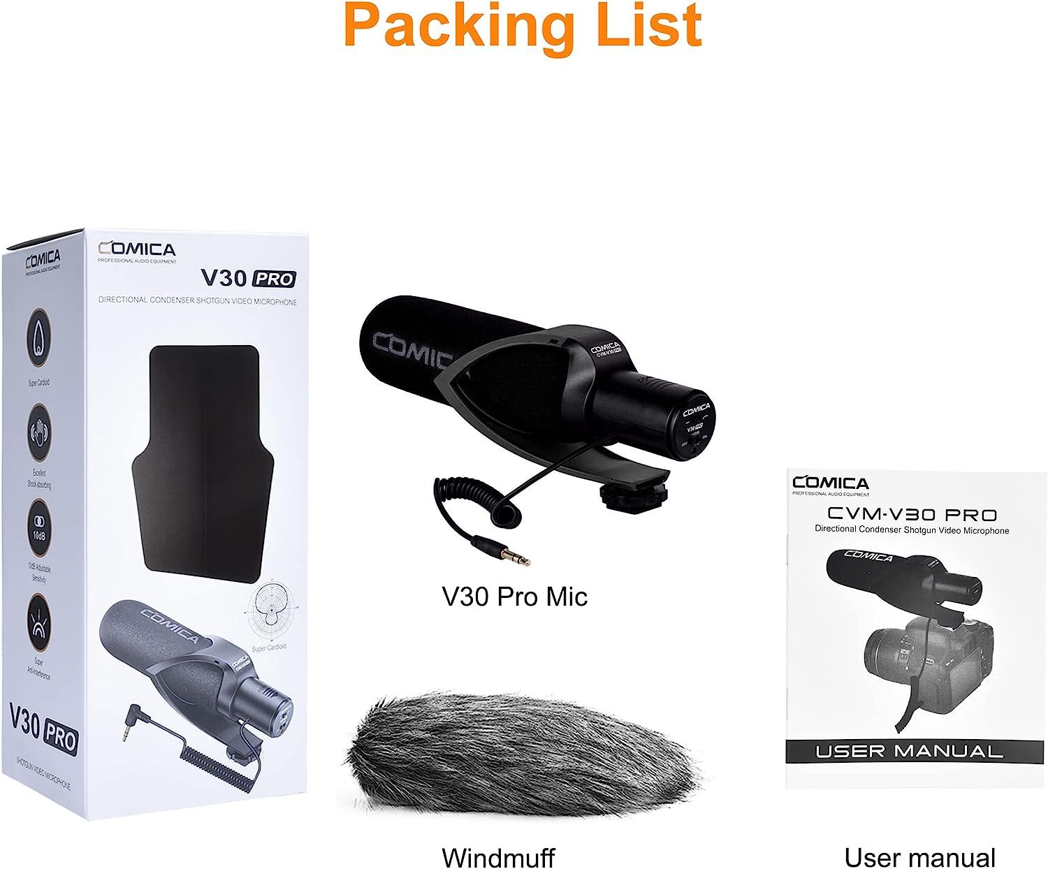 Comica CVM-V30 PRO Super-Cardioid Shotgun Video Microphone for DSLR ...