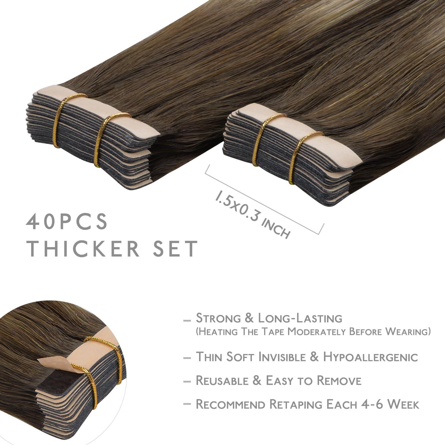 Salife Real Hair Extensions - 40PCs 80g 30cm Balayage Chocolate Brown ...