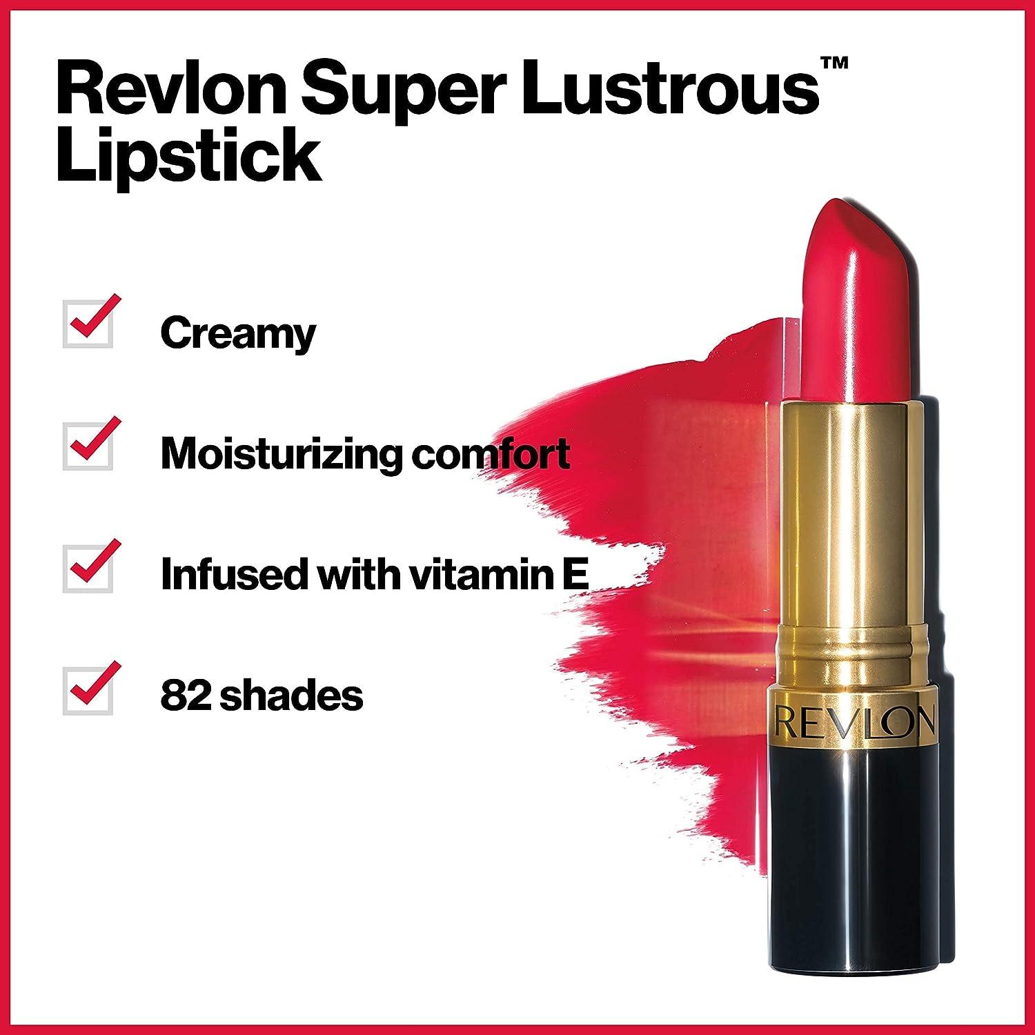 Revlon Super Lustrous Lipstick 424 Amethyst Shell - Long-Lasting Lip ...