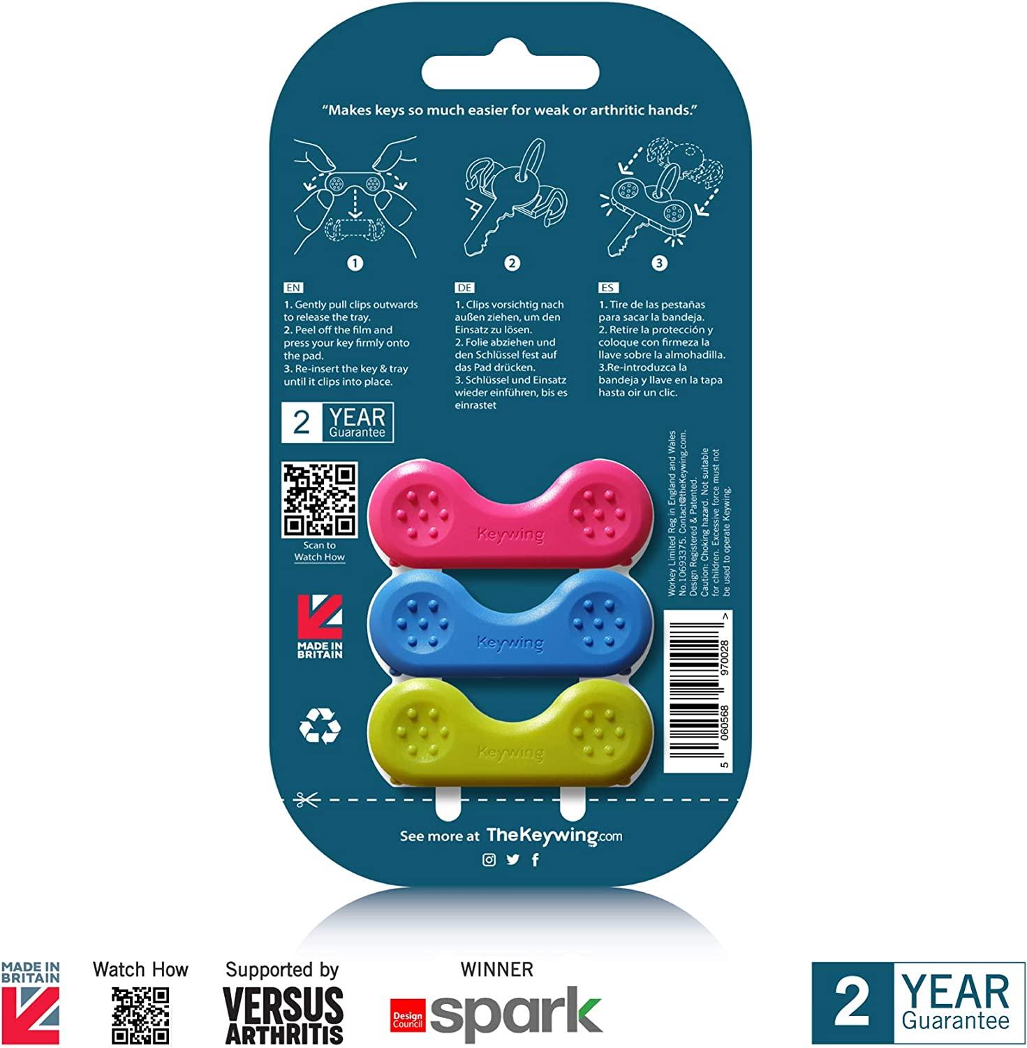 Keywing Key Turner Aid v2 Triple Pack - Easy-to-Use Key Holder for ...