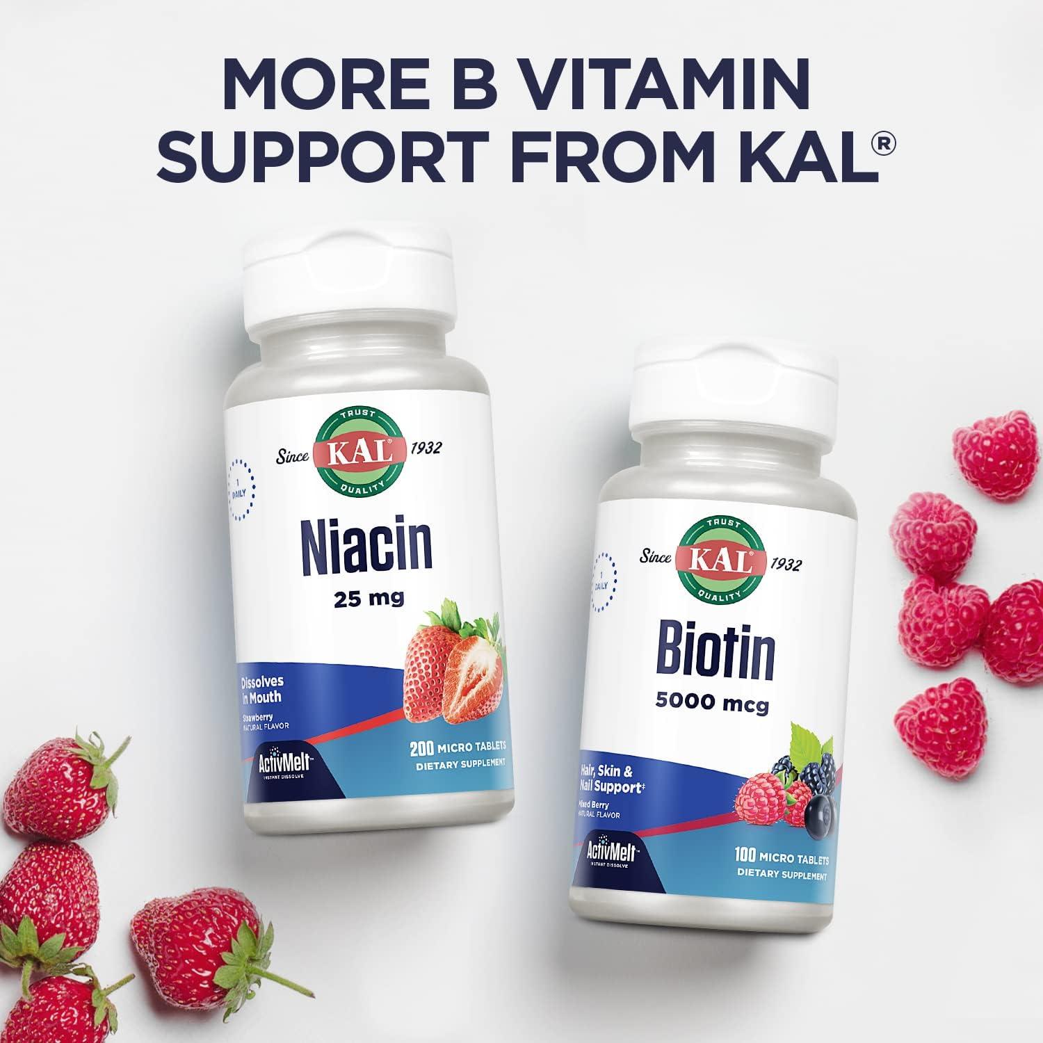 KAL Vitamin B-6 B-12 Folic Acid Supplement | Healthy Energy, Heart ...