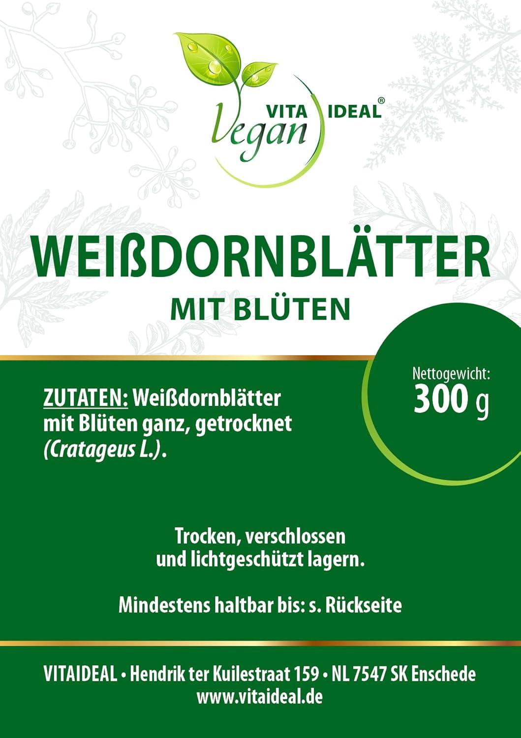 Vita Ideal Vegan Dried Hauzdorn Leaves & Flowers 300g - Pure Crataegi ...