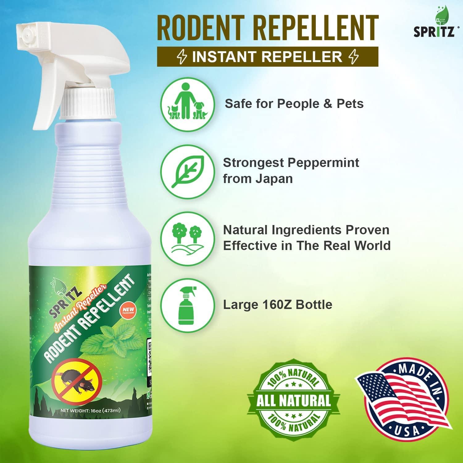 16oz Spritz Rodent Repellent with Peppermint Oil - USA Made Non-Toxic ...