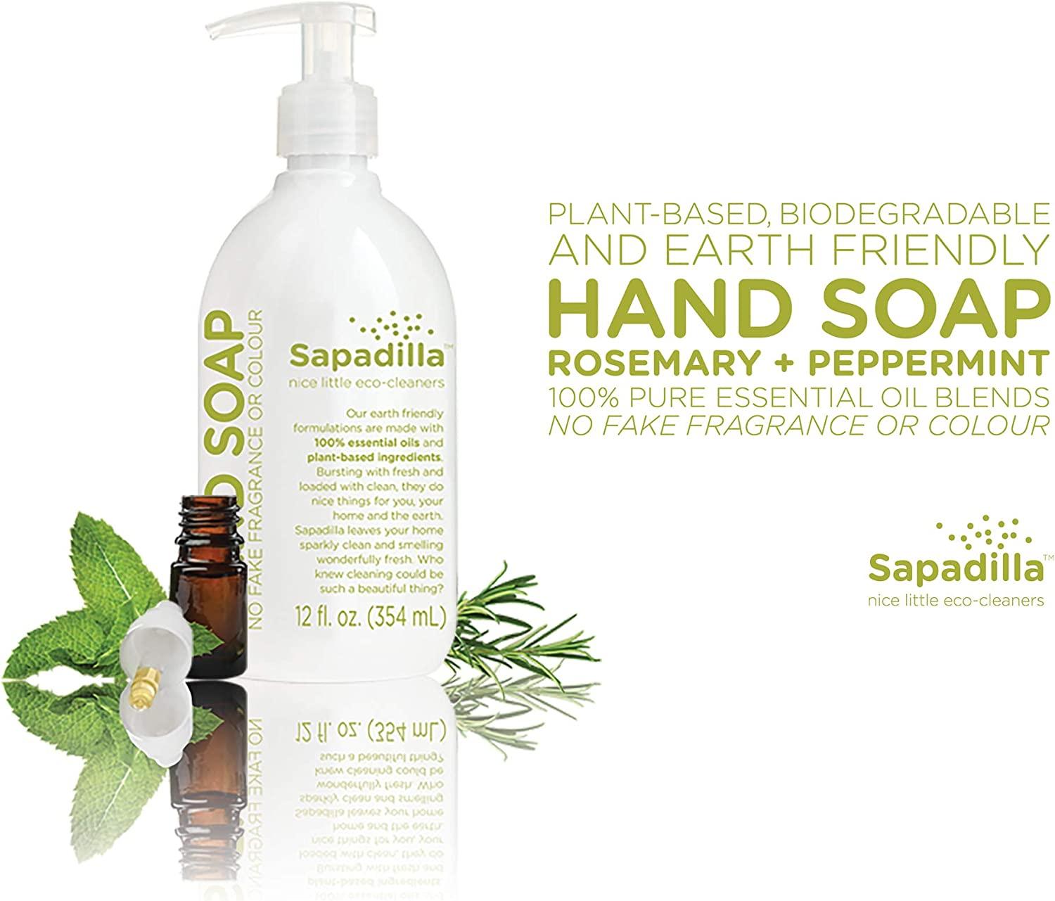 Sapadilla Rosemary + Peppermint Biodegradable Hand Soap - 12 oz Pump ...