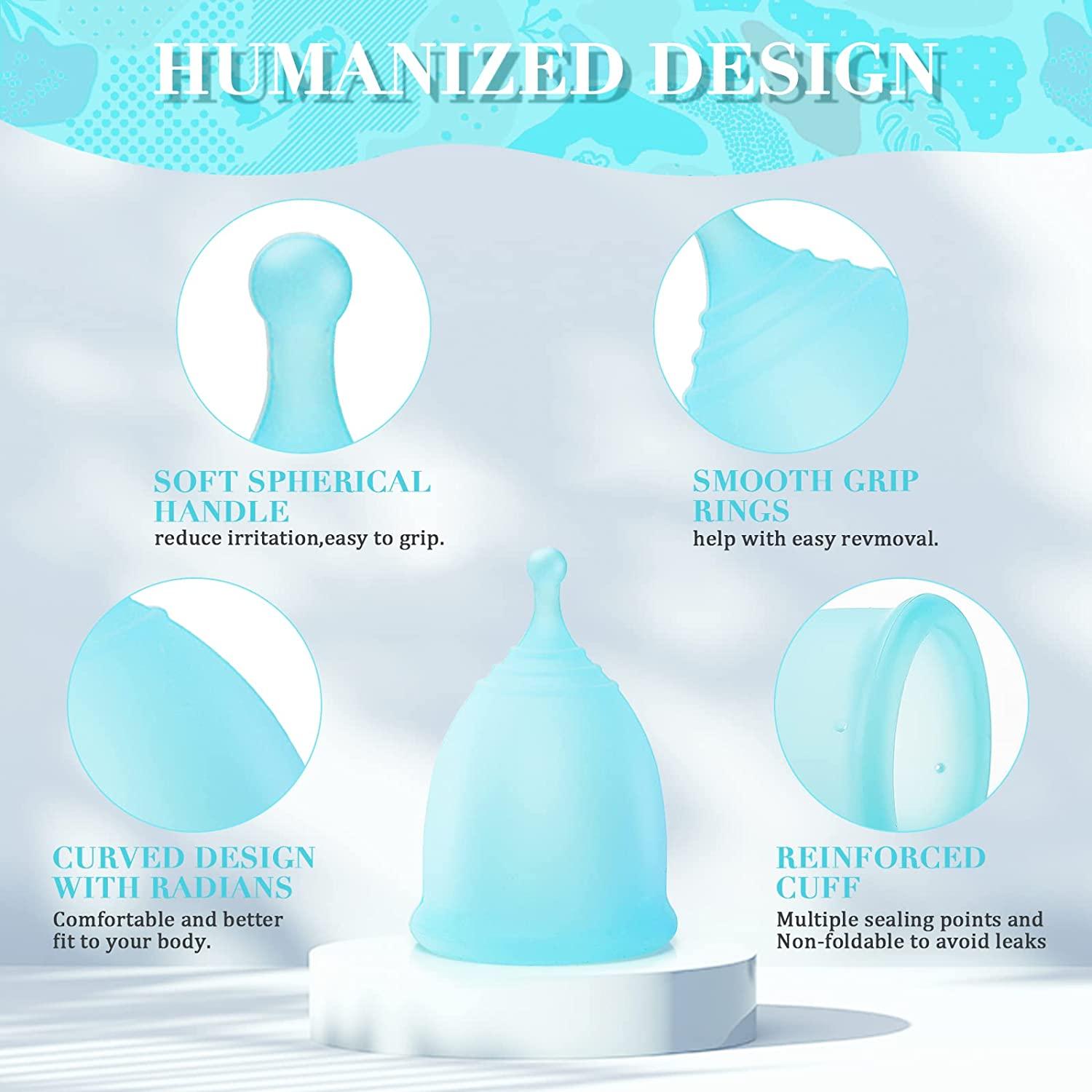 Reusable Menstrual Cups Multi Pack - Small and Large, Heavy Flow, Flexible & Soft - Includes ...
